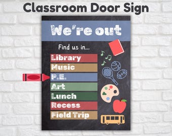 Classroom Door Sign - Where Are We At? - Elementary School Specialties ...
