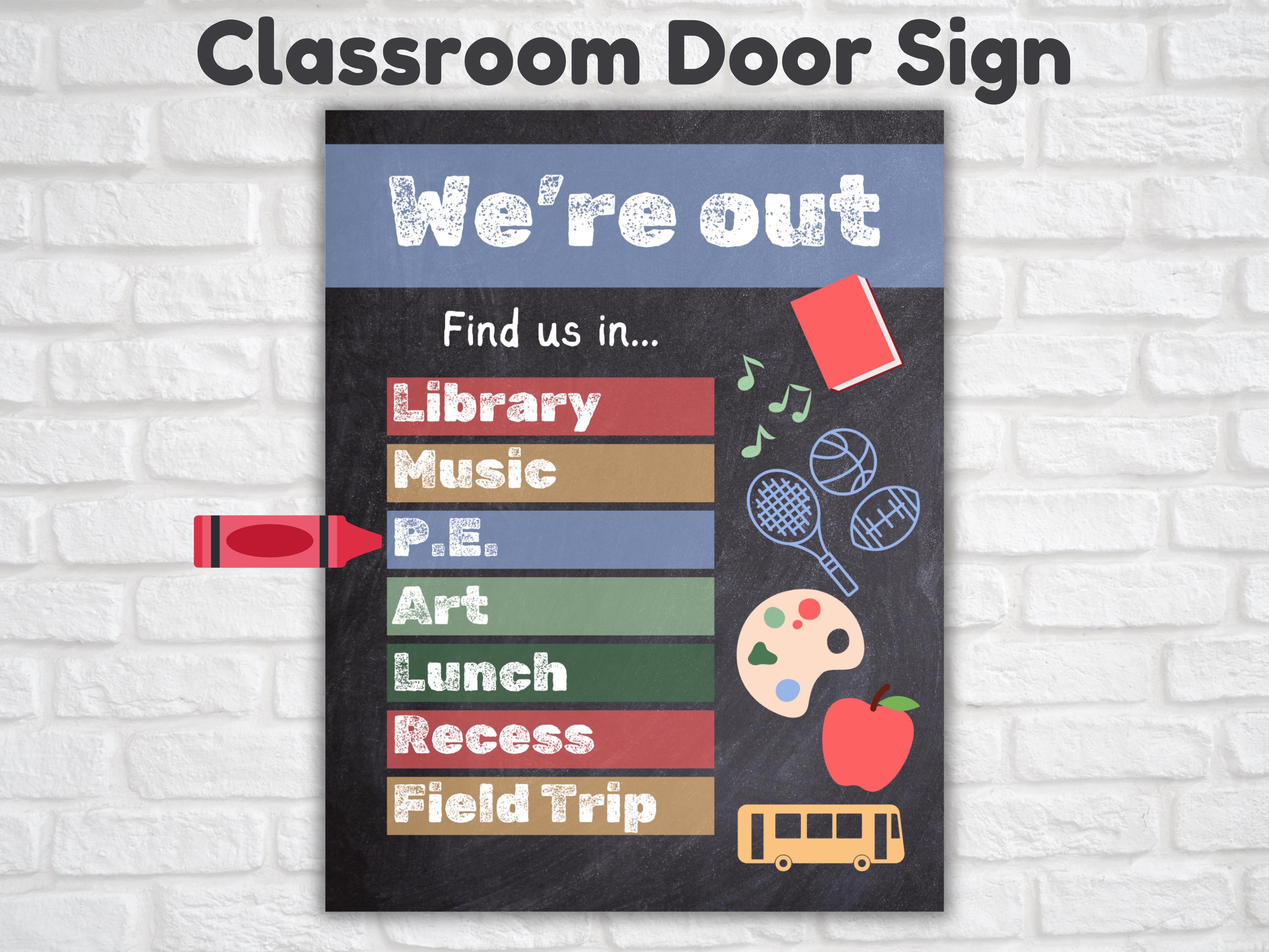 Classroom Door Sign - Where Are We? - Elementary Specialties Sign - Etsy