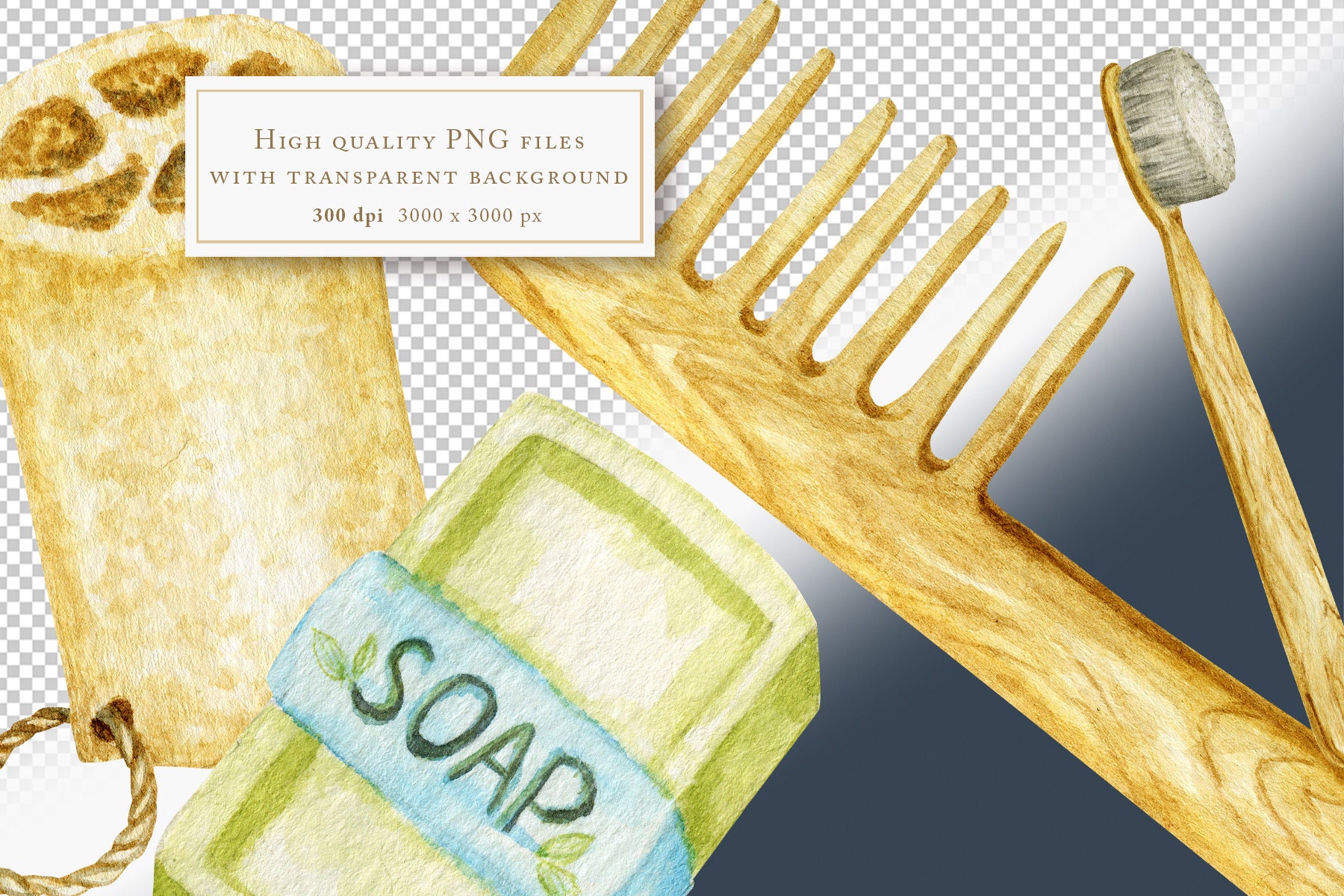 Zero Waste Lifestyle Clipart, Watercolor Eco Friendly Bathroom PNG Clip ...