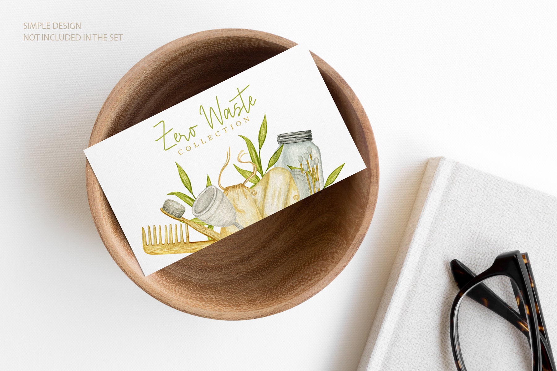 Zero Waste Clipart. Eco Friendly Bath Watercolor Wreath, Lifestyle SPA ...