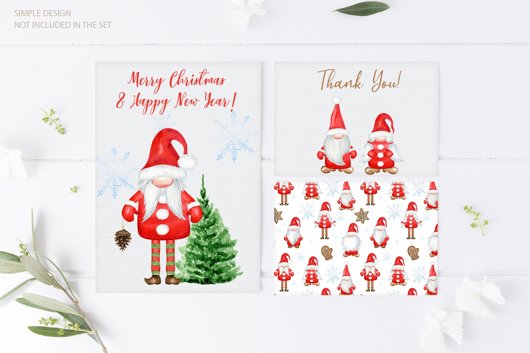 Christmas Santa Clipart, Watercolor Scandinavian Gnomes PNG Clip Art ...