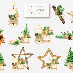 Boho Christmas Watercolor Clipart, Christmas Ornaments Clipart, Cozy ...