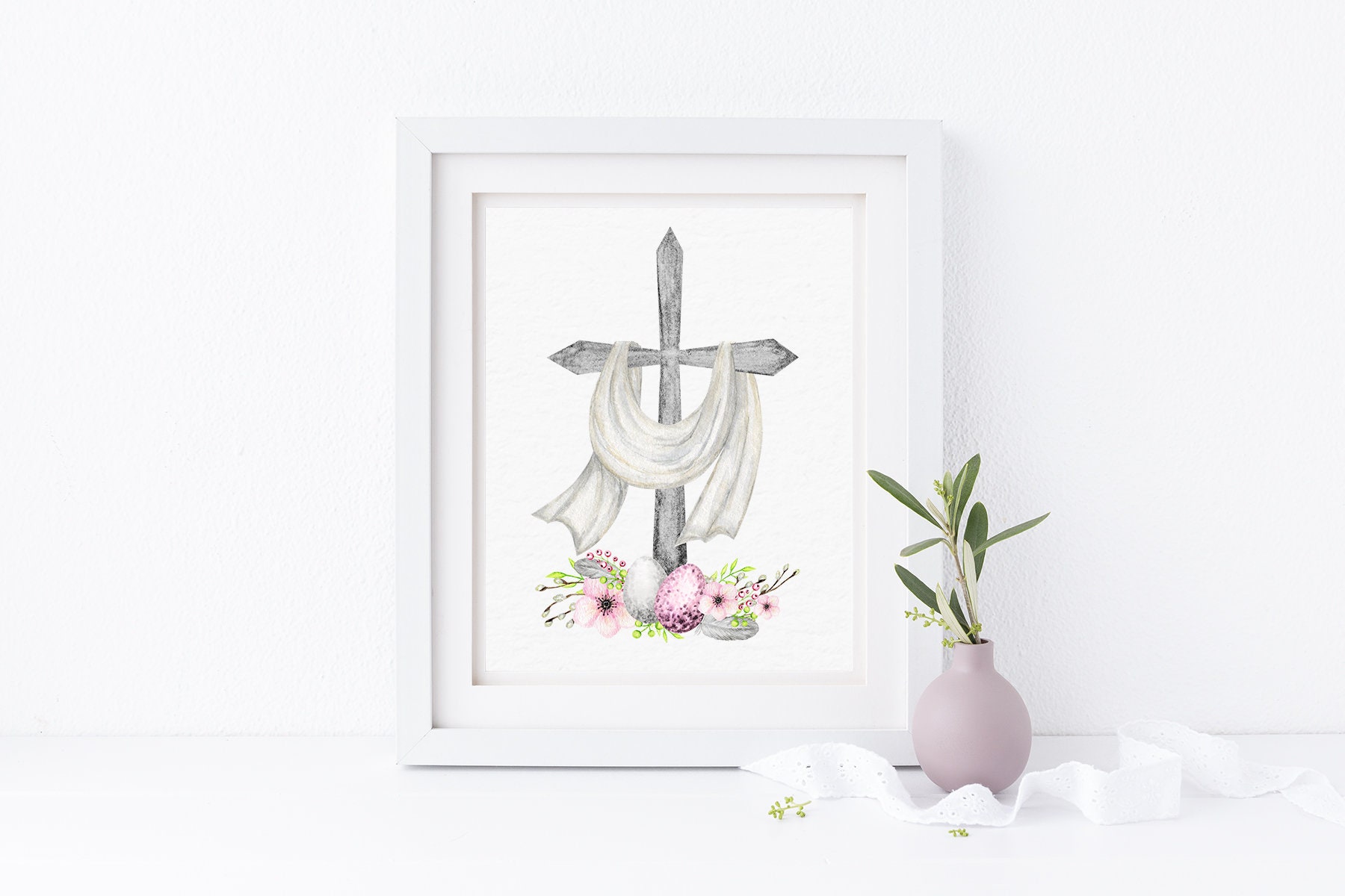 Watercolor Easter Wood Cross PNG Clipart. Catholic Wooden Crosses With ...