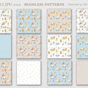 Watercolor Space Digital Paper Pack, Outer Space Seamless Pattern Files ...