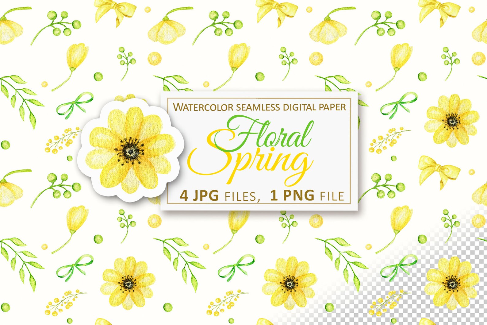 Watercolor Spring Flowers Digital Paper Pack, Floral Scrapbook ...