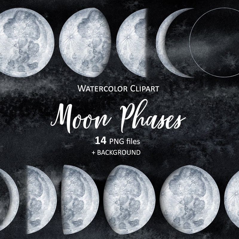 Watercolor Moon - Etsy