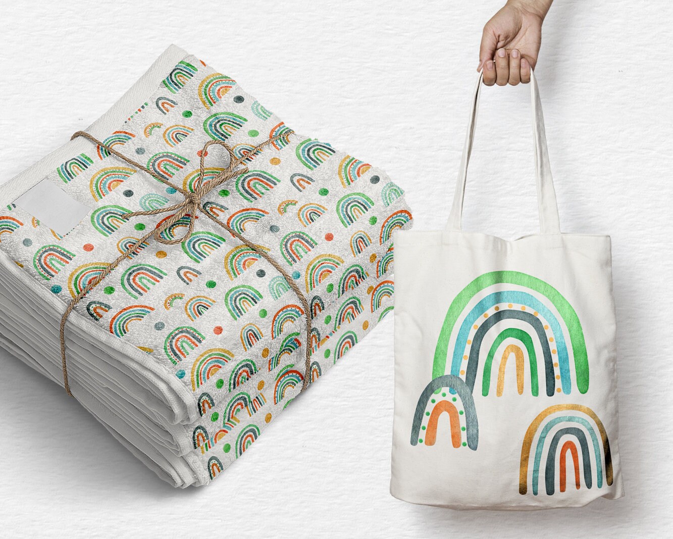 Watercolor Rainbow Digital Clipart Set. Hand Painted Nursery Art Modern ...