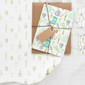 Gardening Digital Paper Pack, Watercolor Huge Garden Tools Scrapbook ...