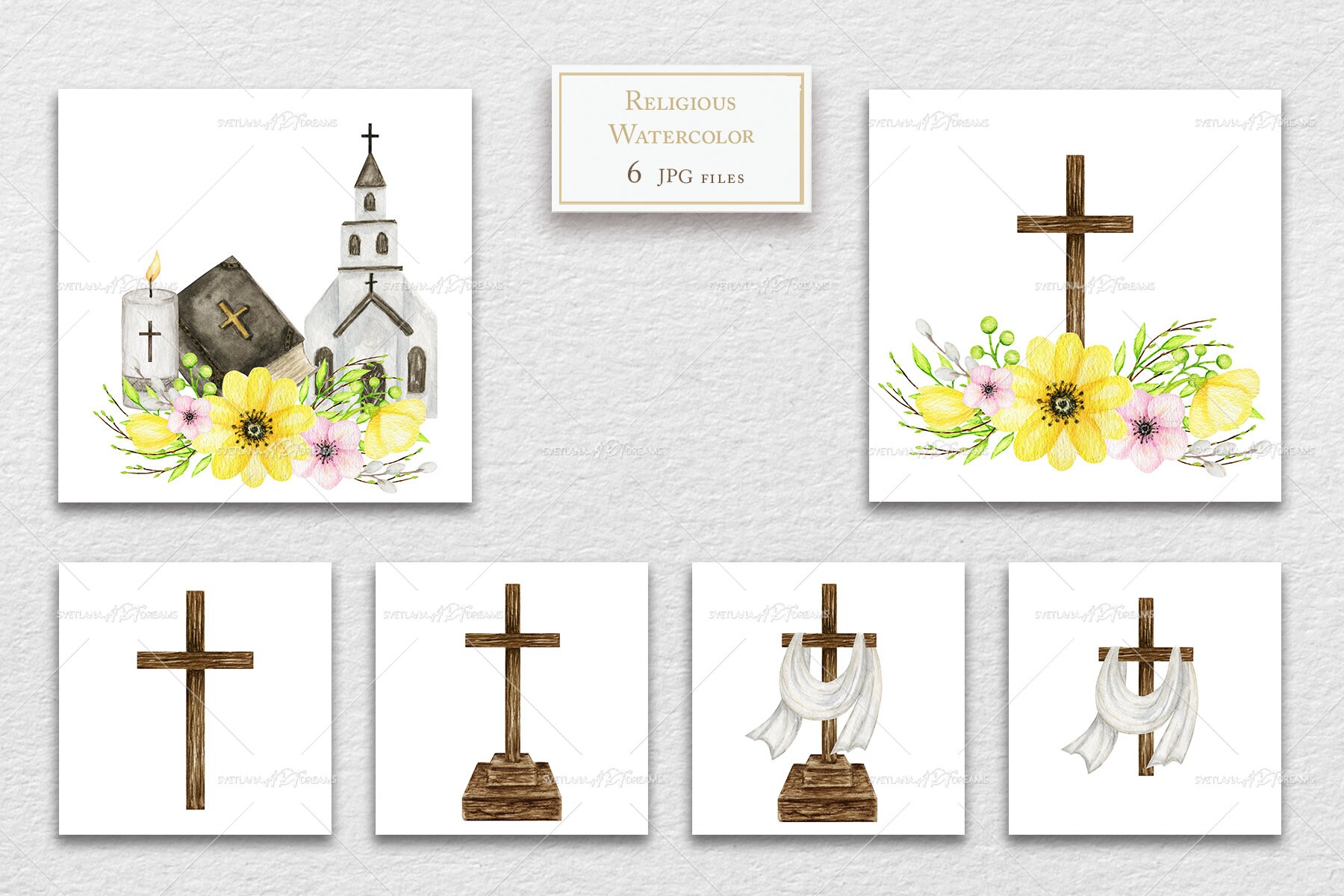 Watercolor Baptism, First Communion Card, Christian Church PNG Clipart ...