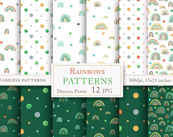 Watercolor Rainbow Digital Clipart Set. Hand Painted Nursery | Etsy