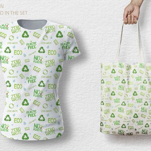 Earth Friendly Digital Paper Clipart, Zero Waste Living Pattern ...