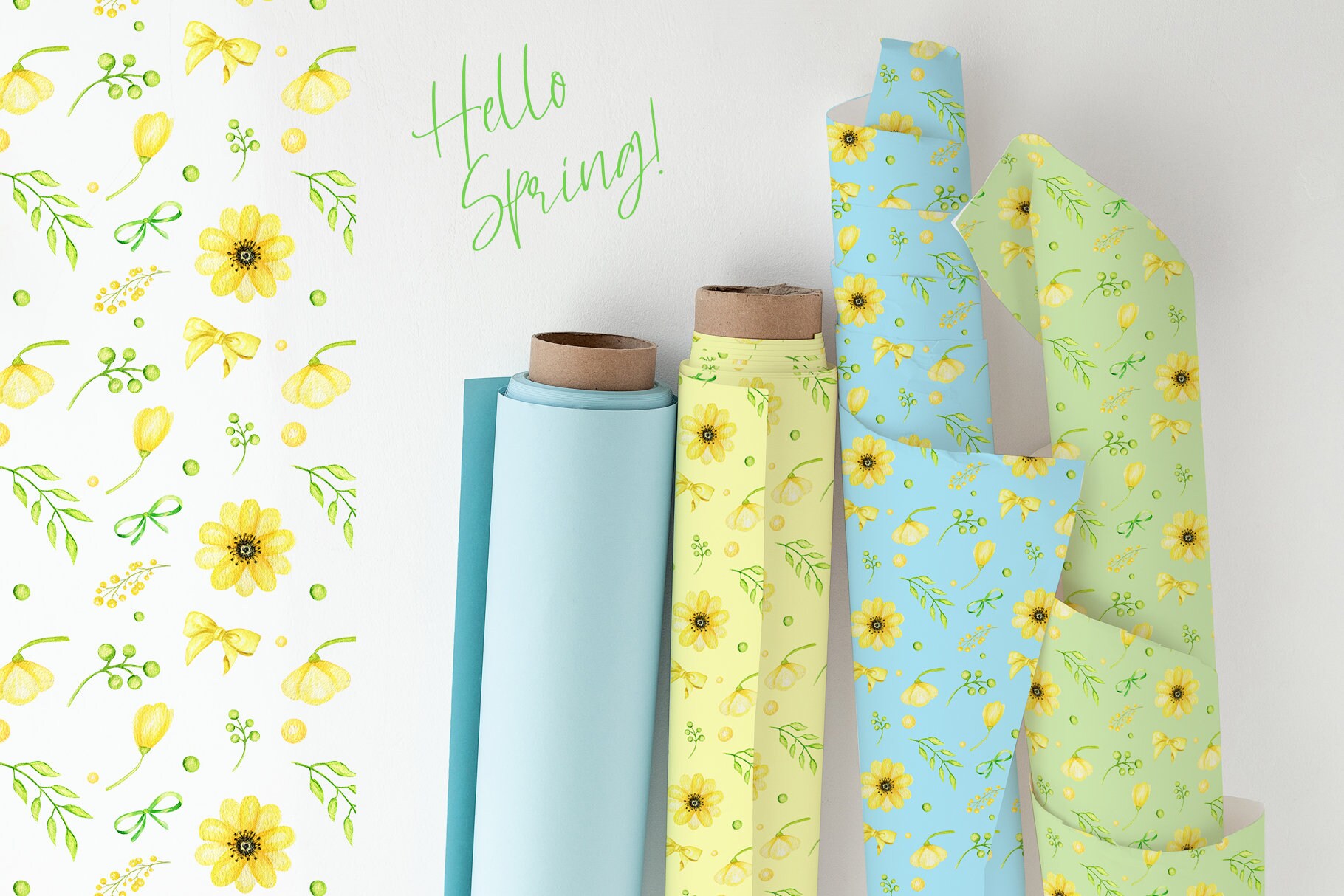 Watercolor Spring Flowers Digital Paper Pack, Floral Scrapbook ...