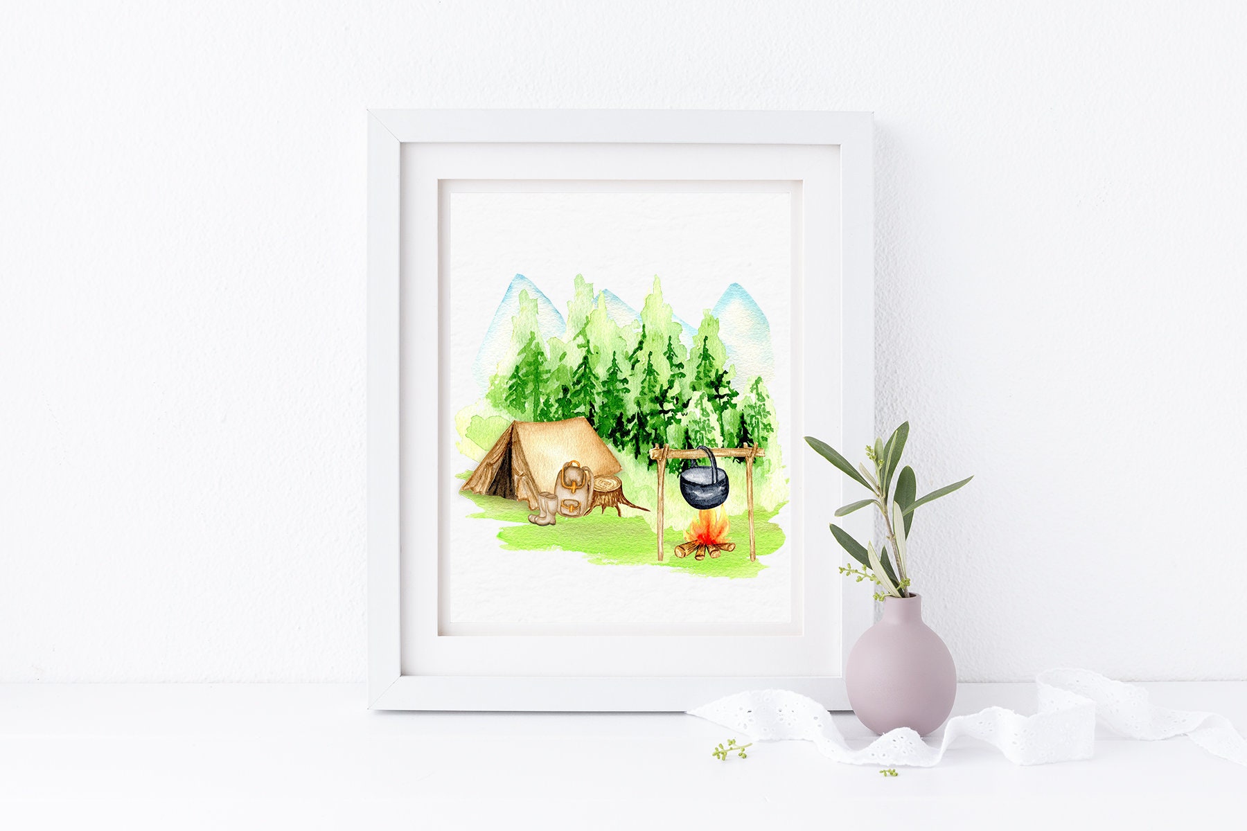 Watercolor Travel Clipart Png, Summer Landscape Woodland Cute ...