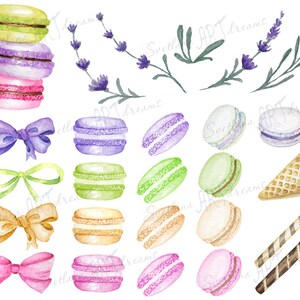 Macaron Watercolor Clipart - Baking Dessert Cookies, French Sweets ...
