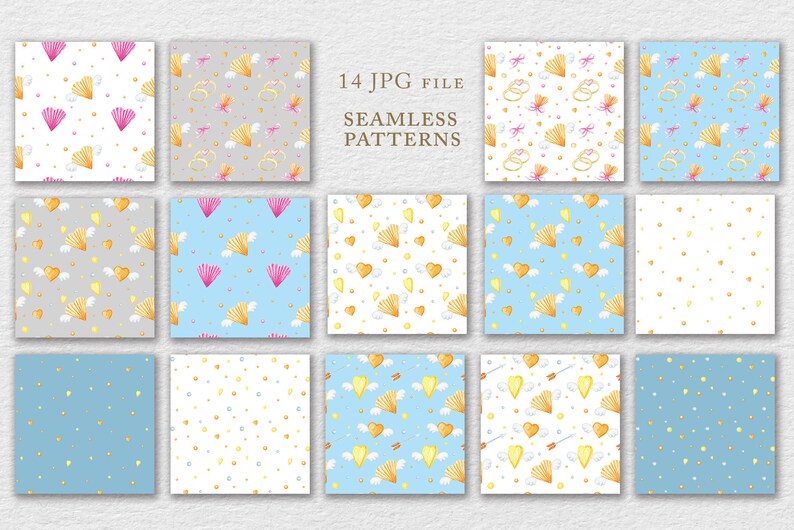 Valentine Digital Paper Pack Love Hearts Watercolor Seamless - Etsy