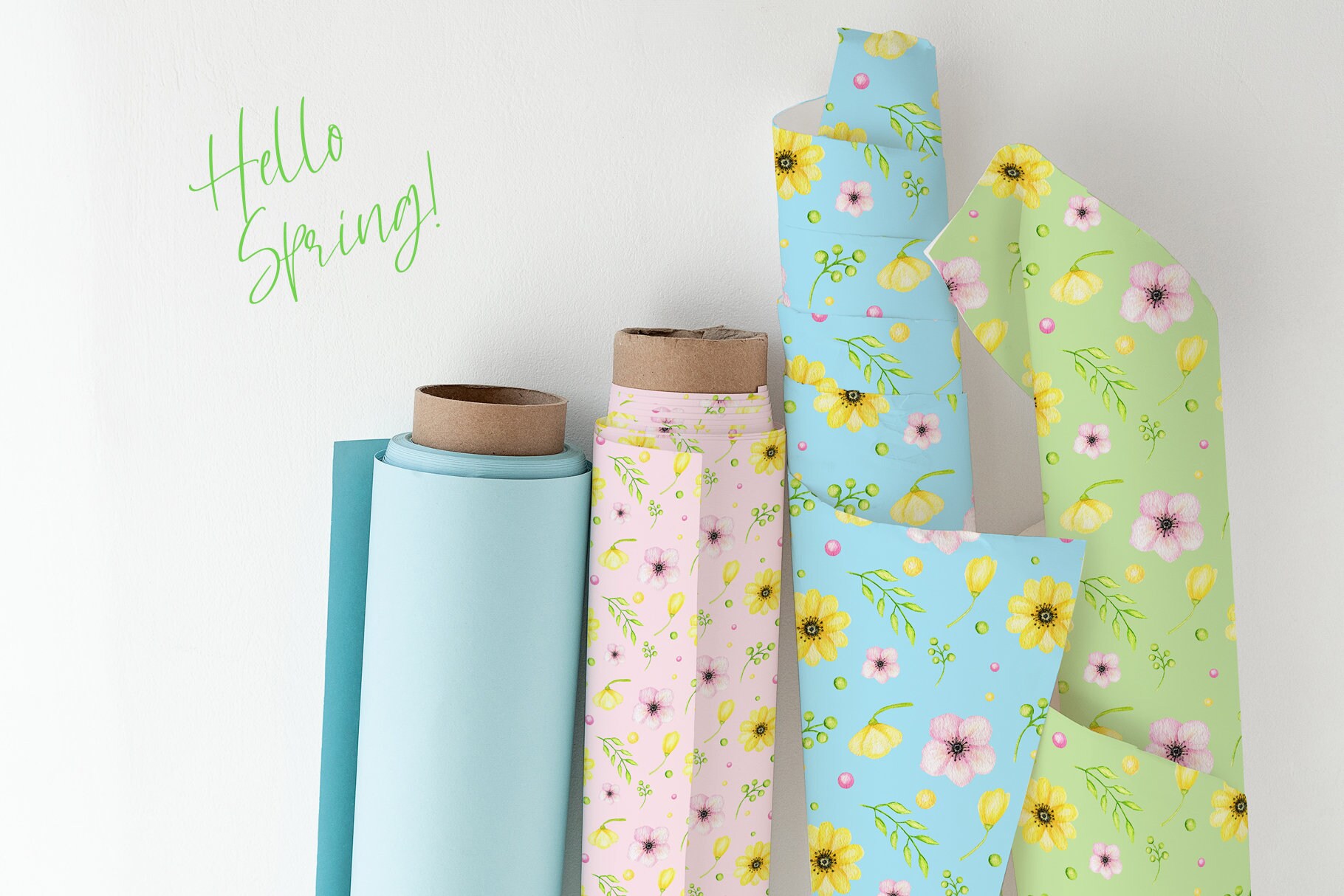 Watercolor Spring Flowers Digital Paper Pack Floral Scrapbook - Etsy