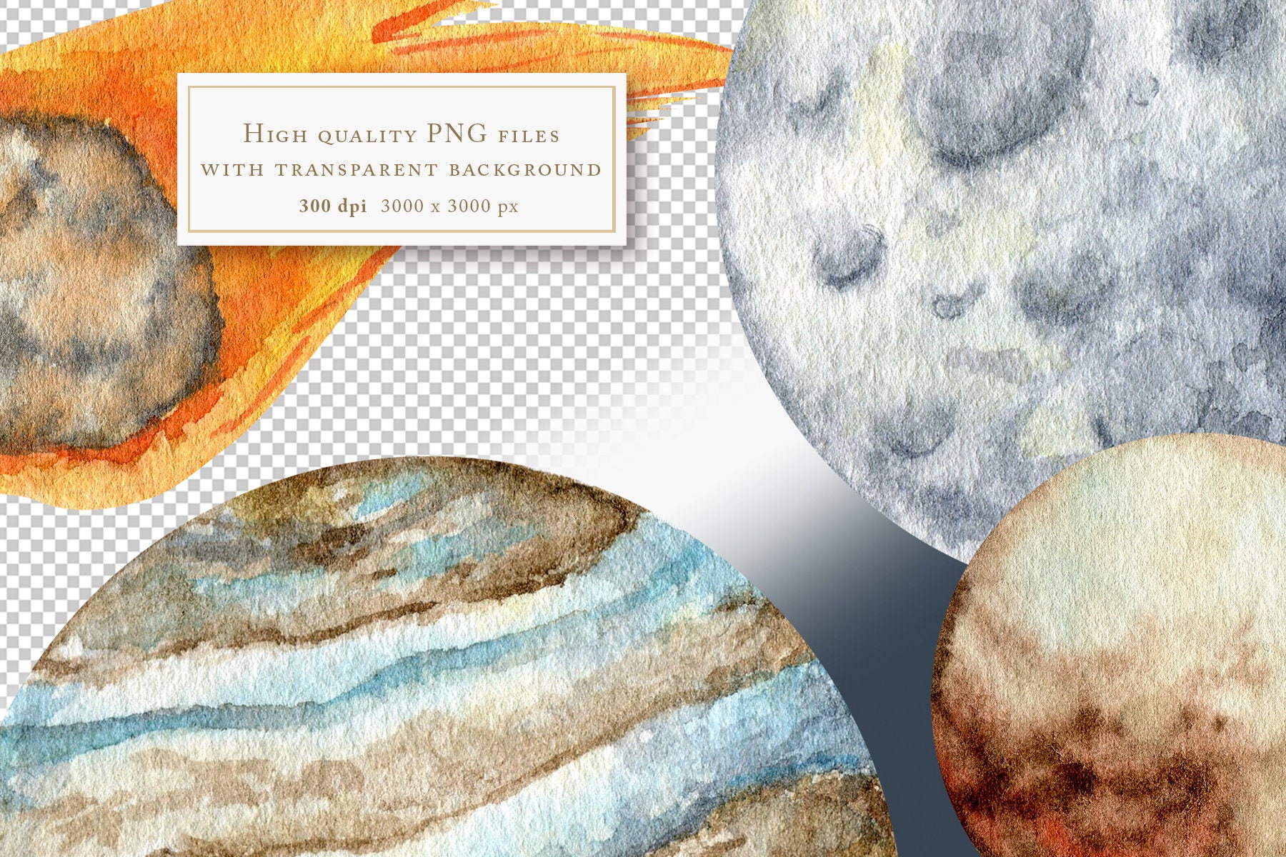 Solar System Planets Clipart Watercolor Outer Space Galaxy - Etsy