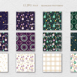 Crystal Diamonds Jewelry Digital Paper Watercolor Set, Gemstone ...