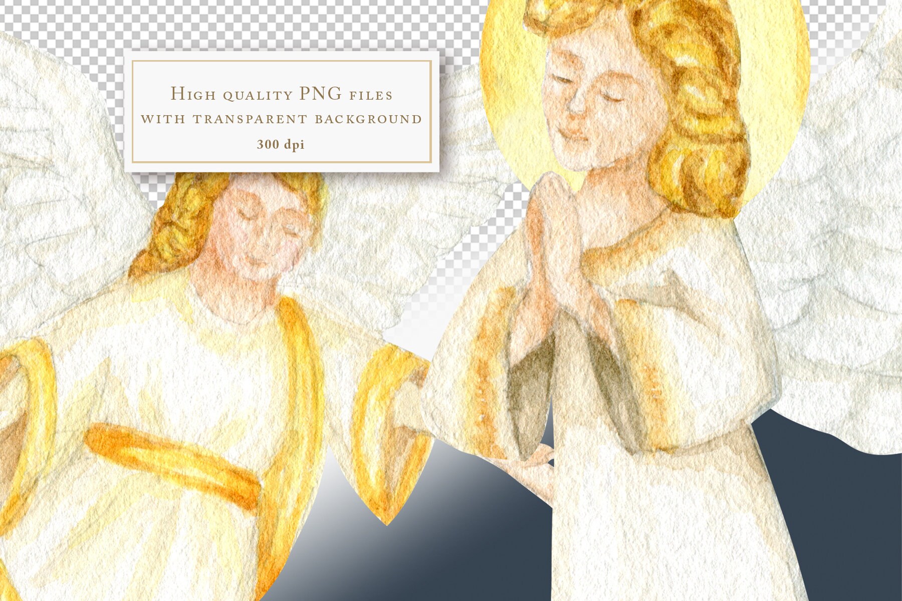 Angels Christmas Watercolor Clipart, Baby Angel Christian Baptism ...