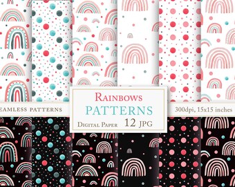 Watercolor Rainbow Digital Clipart Set. Hand Painted Nursery | Etsy