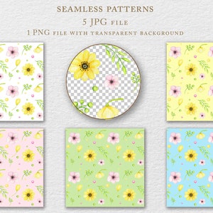 Watercolor Spring Flowers Digital Paper Pack, Floral Scrapbook ...