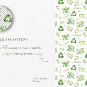 Earth Friendly Digital Paper Clipart, Zero Waste Living Pattern ...