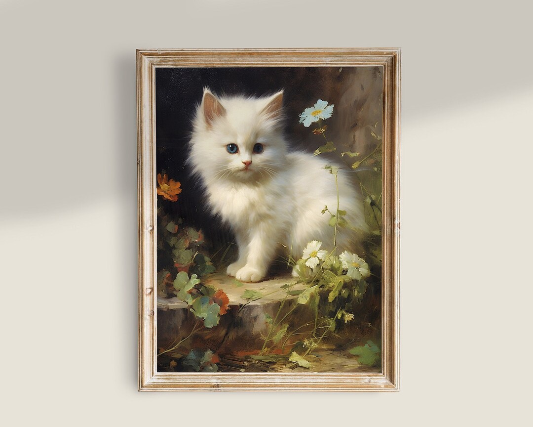 Vintage Cat Prints, Antique Animal Decor, Farmhouse Printable Art ...