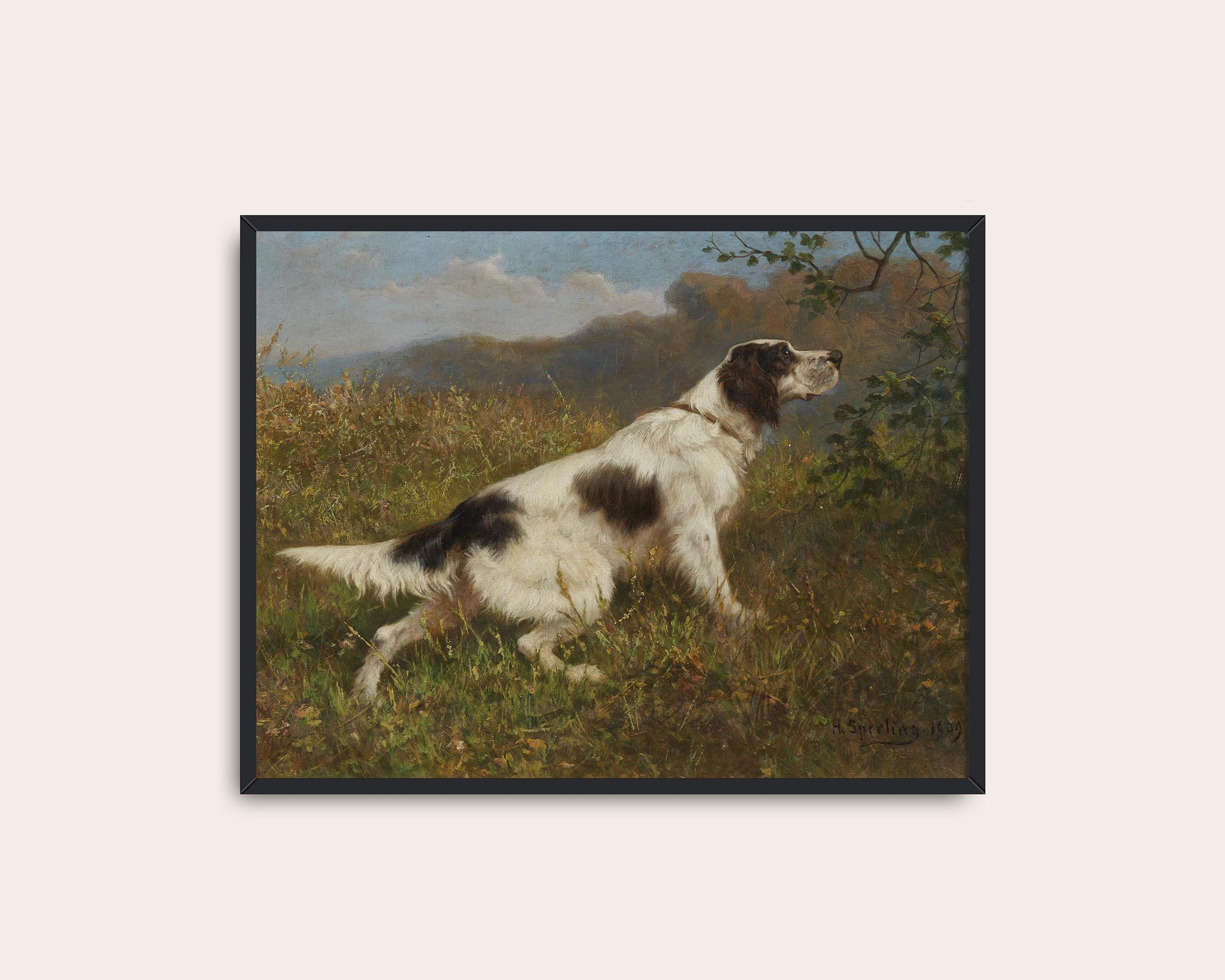 Vintage Hunting Dog Printable Art – 19th Century Pointer Painting for ...