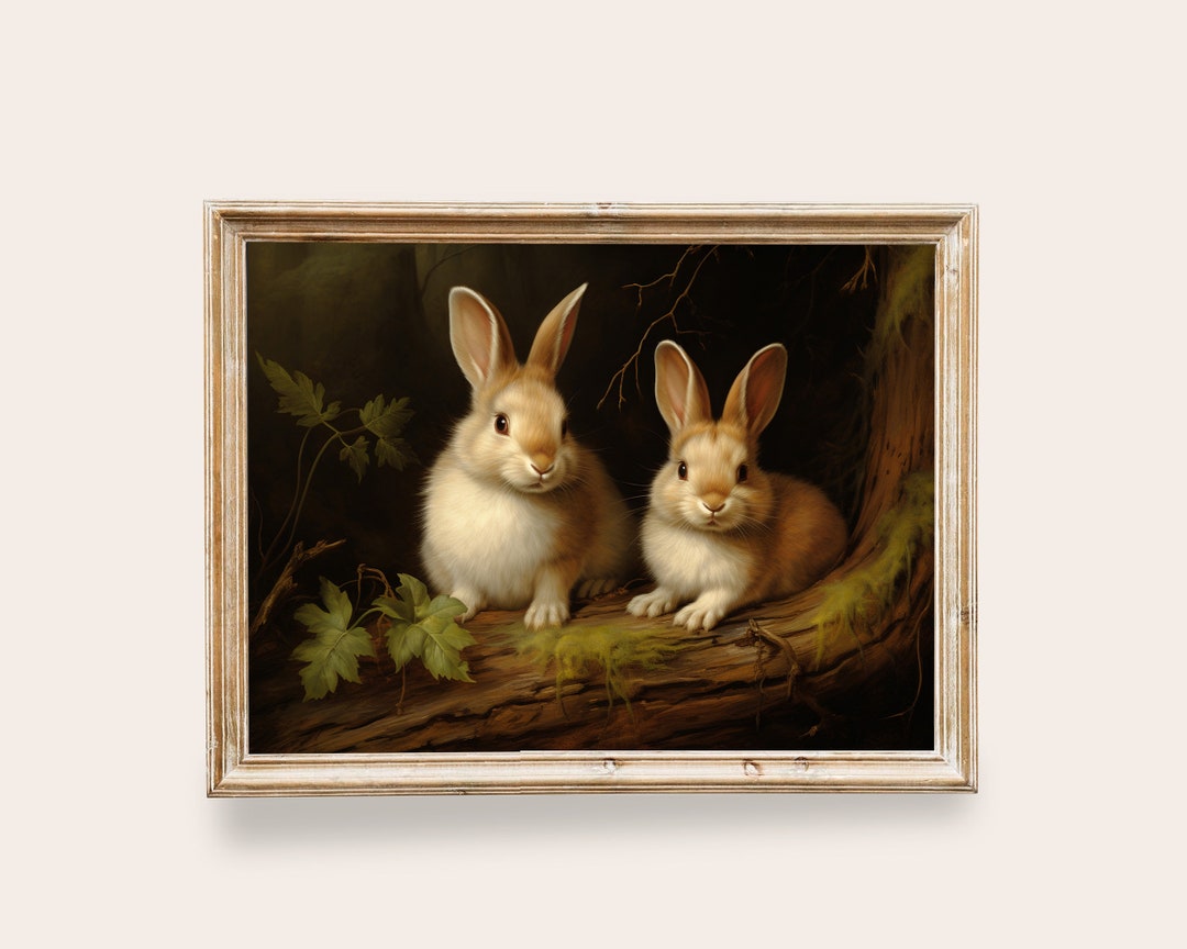 Vintage Rabbit Prints, Antique Animal Decor, Farmhouse Printable Art ...