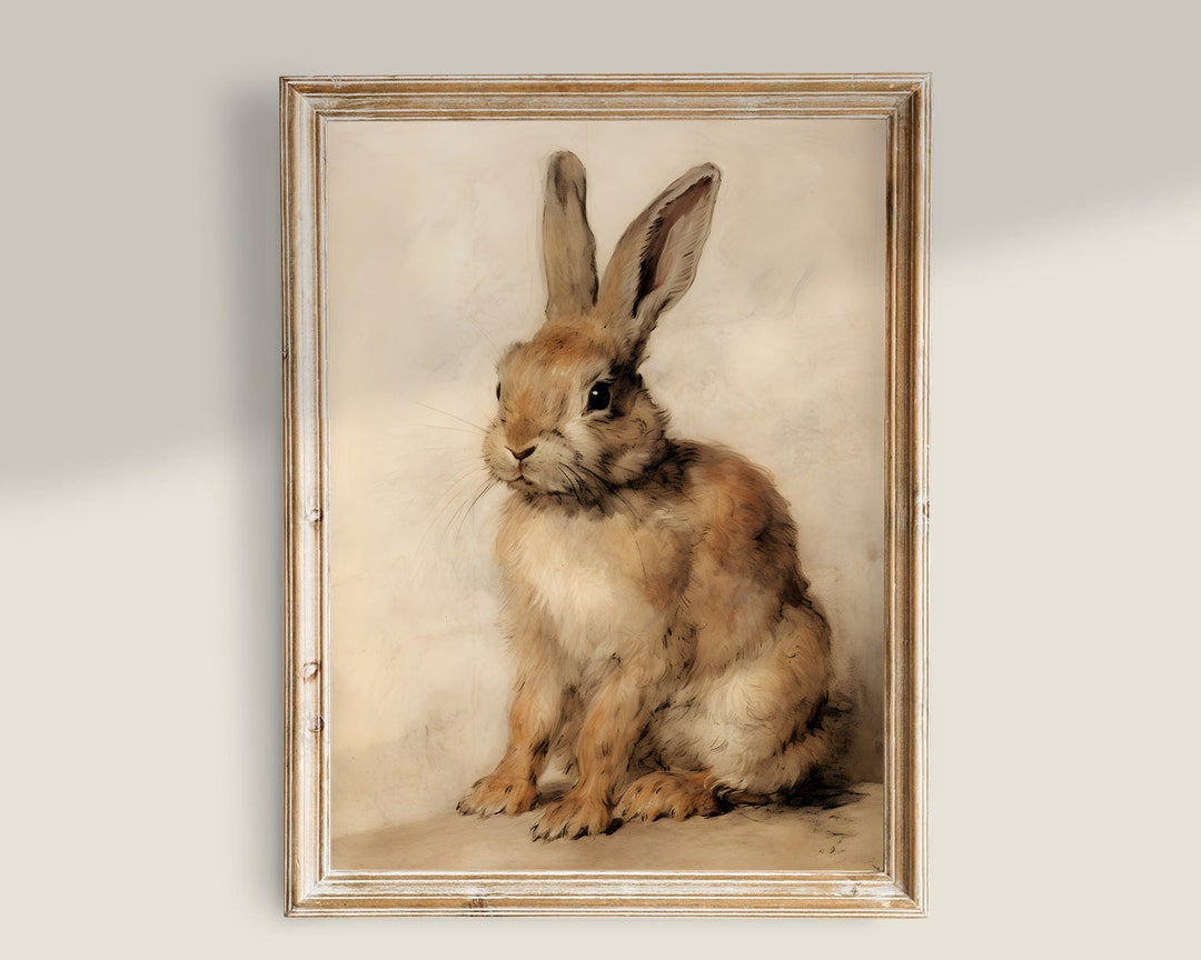 Vintage Rabbit Prints, Antique Animal Decor, Farmhouse Printable Art ...