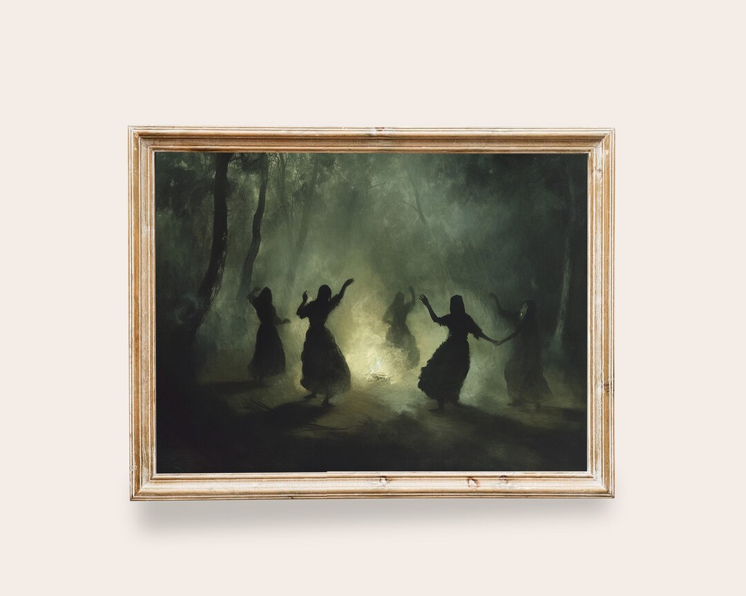 Dancing Witches in the Forest, PRINTABLE ART, Dark Academia Decor,witch ...