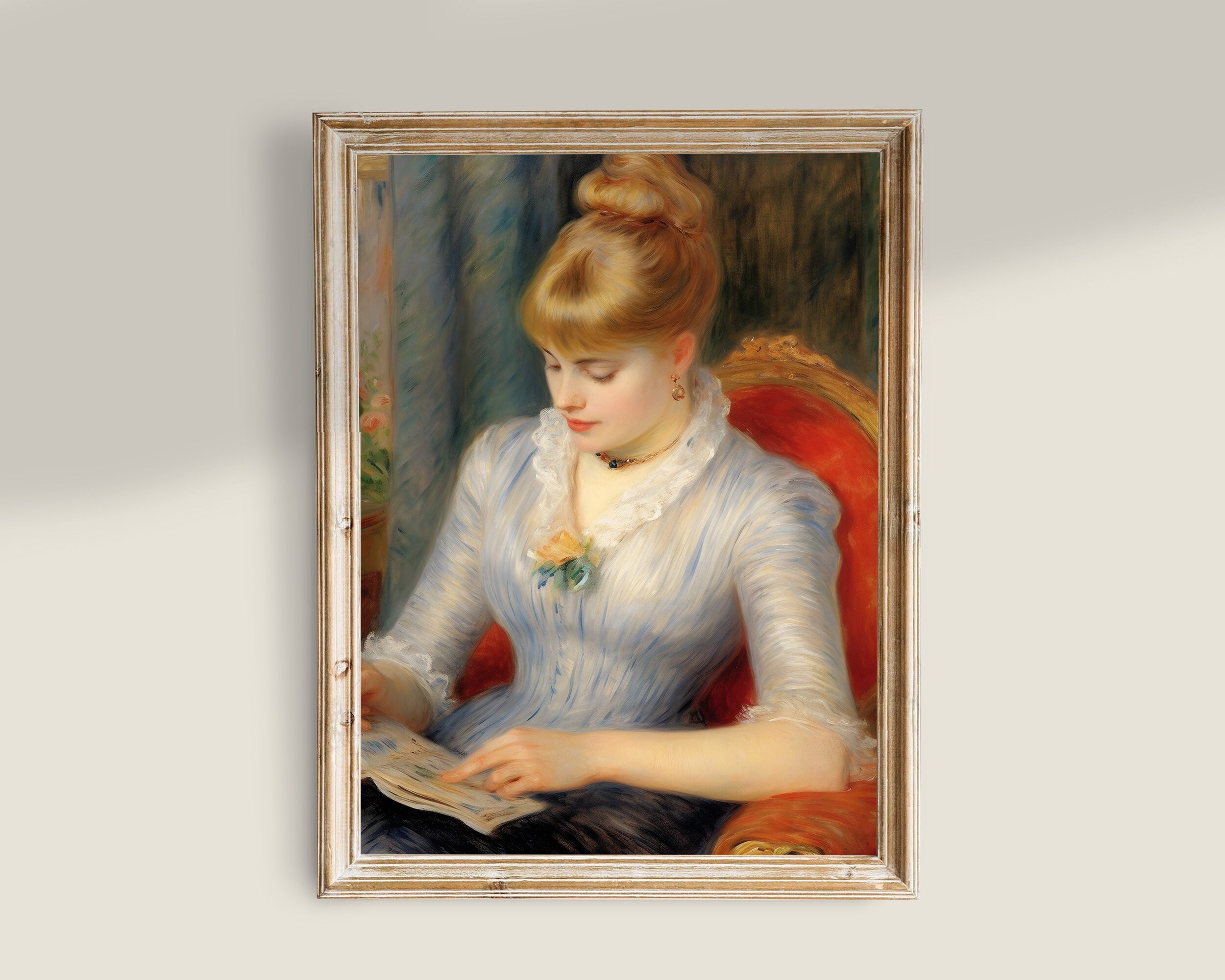 Woman Reading Vintage Prints, Reading Books Poster, Cottagecore Decor ...