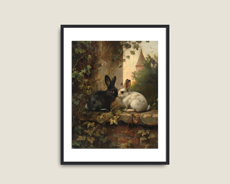 Vintage Bunny Prints, Antique Animal Decor, Farmhouse Printable Art ...