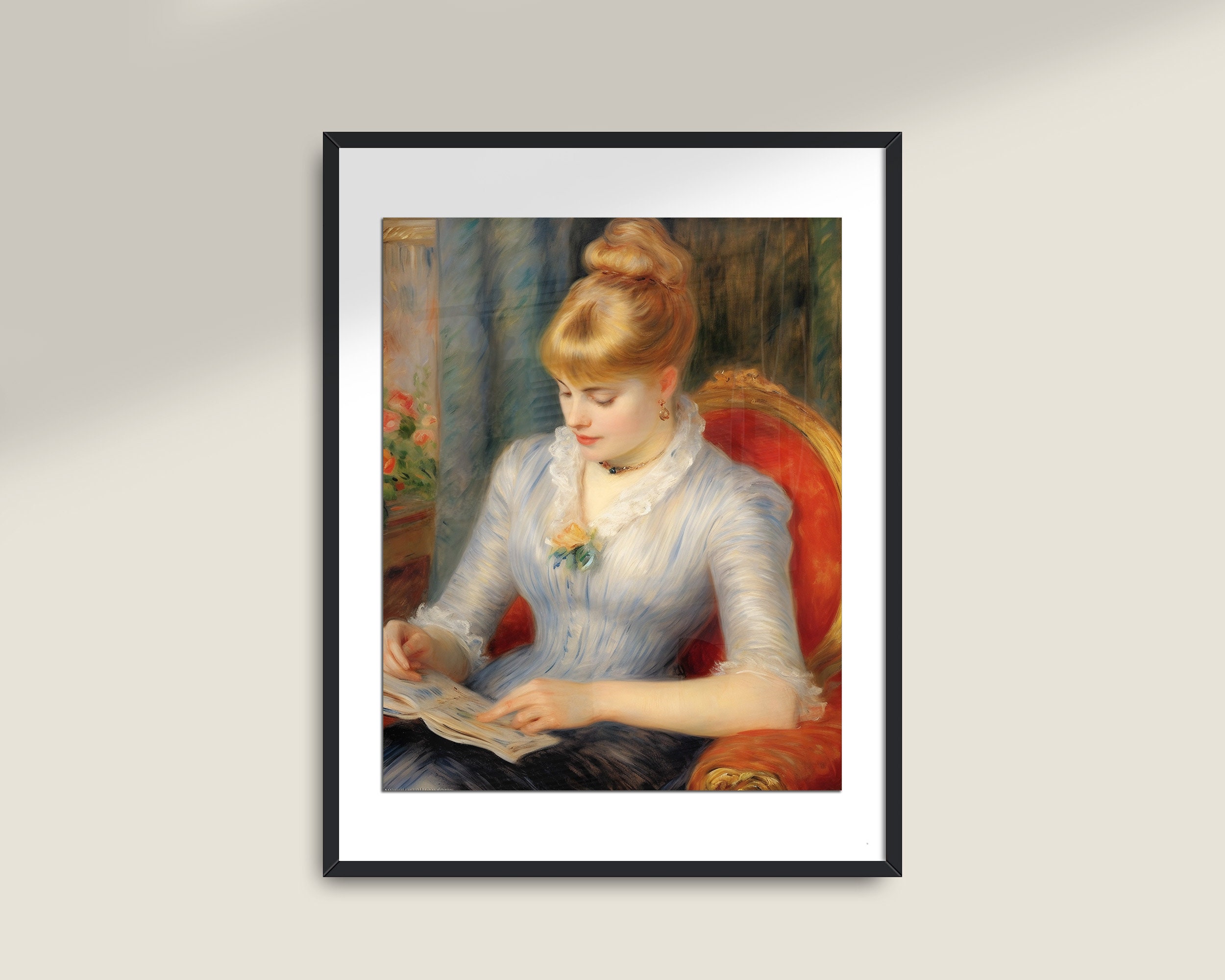 Woman Reading Vintage Prints, Reading Books Poster, Cottagecore Decor ...