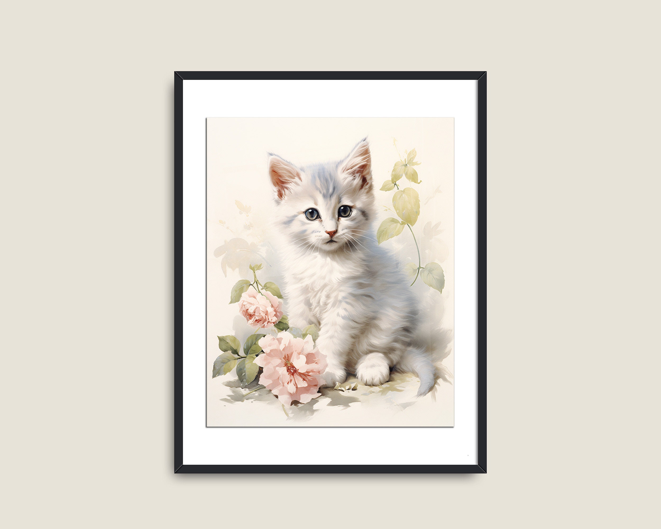 Vintage Cat Prints, Antique Animal Decor, Farmhouse Printable Art ...