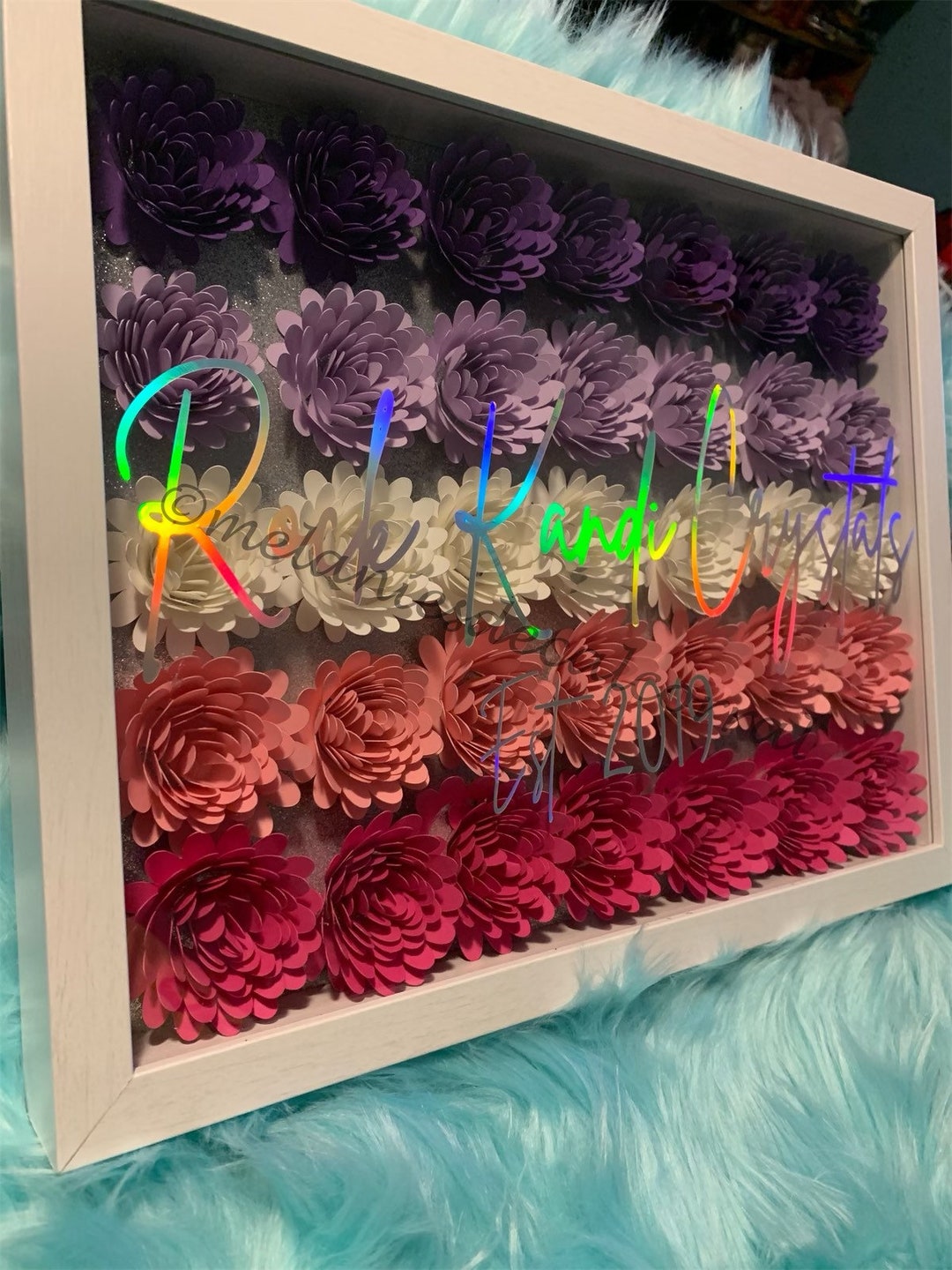 Custom Flower Shadowbox for Business, Hair Salon, Nail Salon, Beauty ...