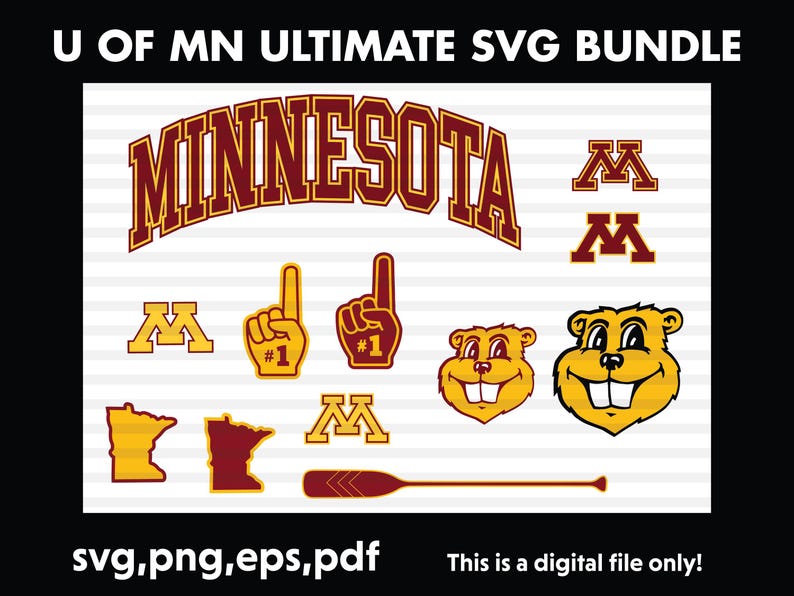 University of Minnesota Ultimate SVG Bundle - Etsy