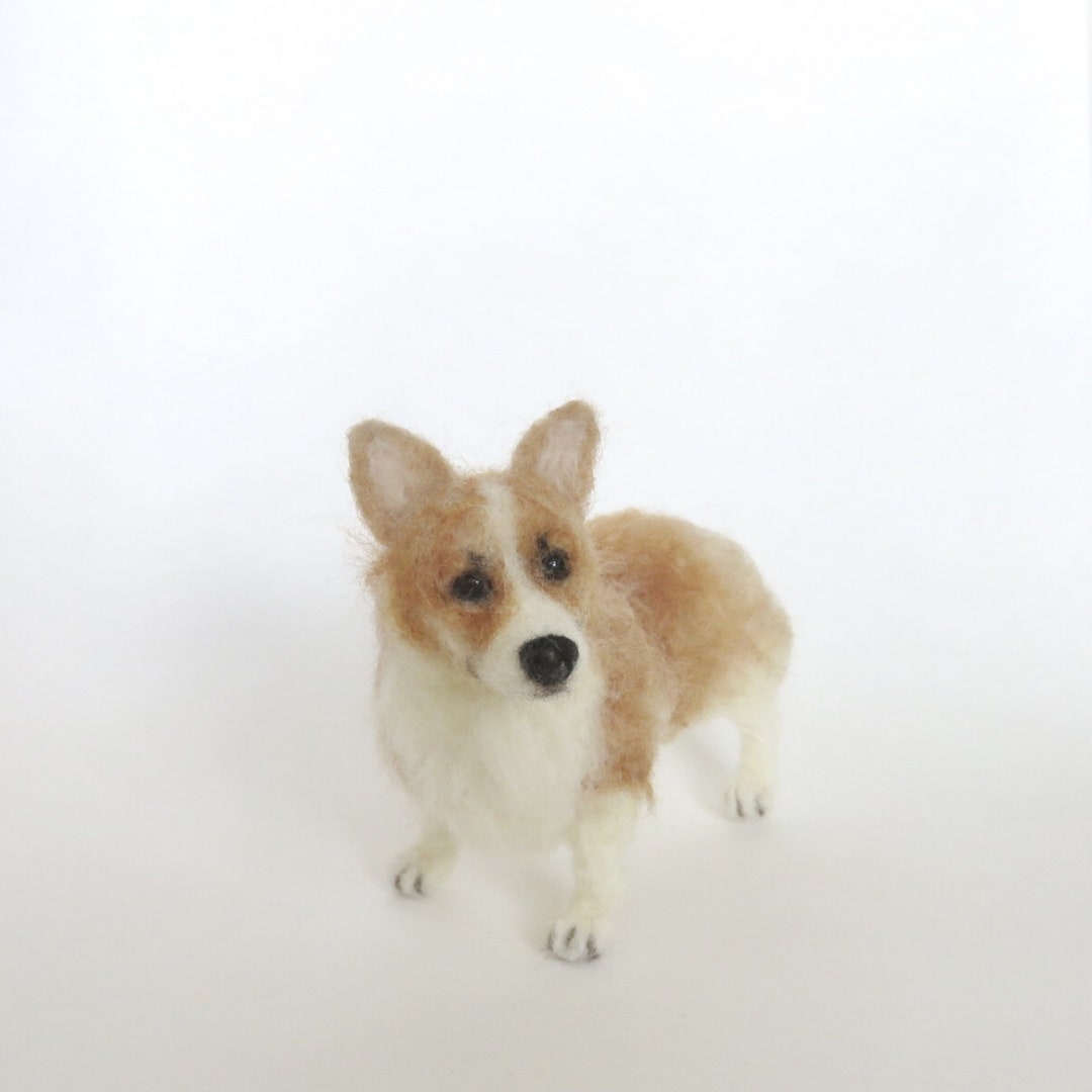 Handmade Needle Felted Corgi Wool Felt Pembroke Corgi Figurine Room ...