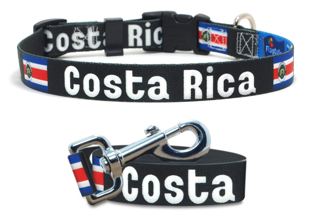 Costa Rica Dog Collar and Leash Set | Costa Rican Flag and Name | Xtra ...
