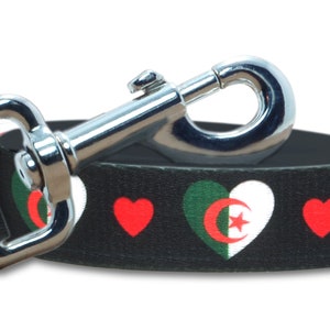 Algeria Dog Leash | I Love Algeria | Flag and Hearts | 6 Foot | 4 Foot ...