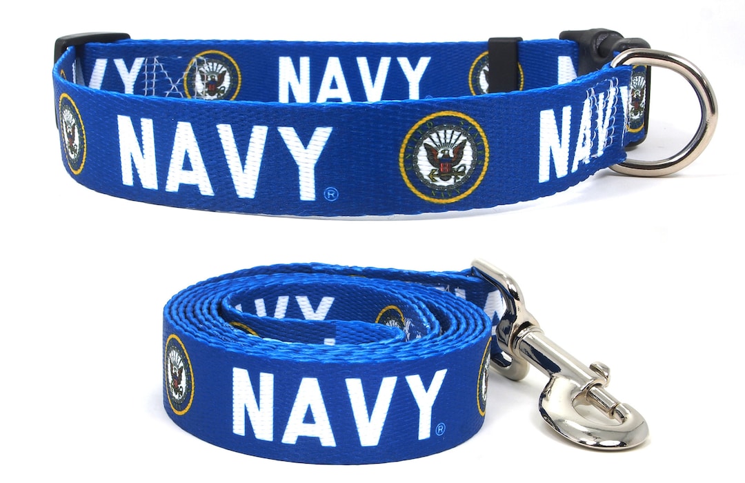 Dog Collar and Leash Set | US NAVY EMBLEM | Licensed | Xtra Large ...