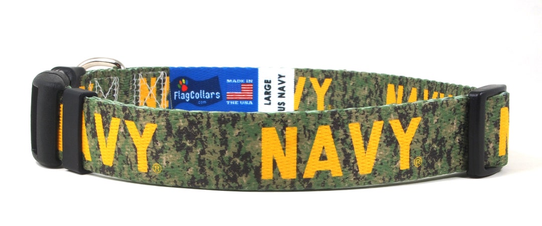 Dog Collar | US NAVY | Navy Camo | for Xtra Large, Large, Medium, Small ...