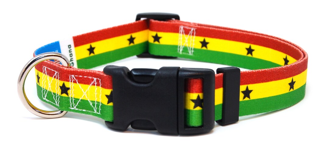 Ghana Dog Collar | Ghanaian Flag | Quick Release or Martingale Style ...