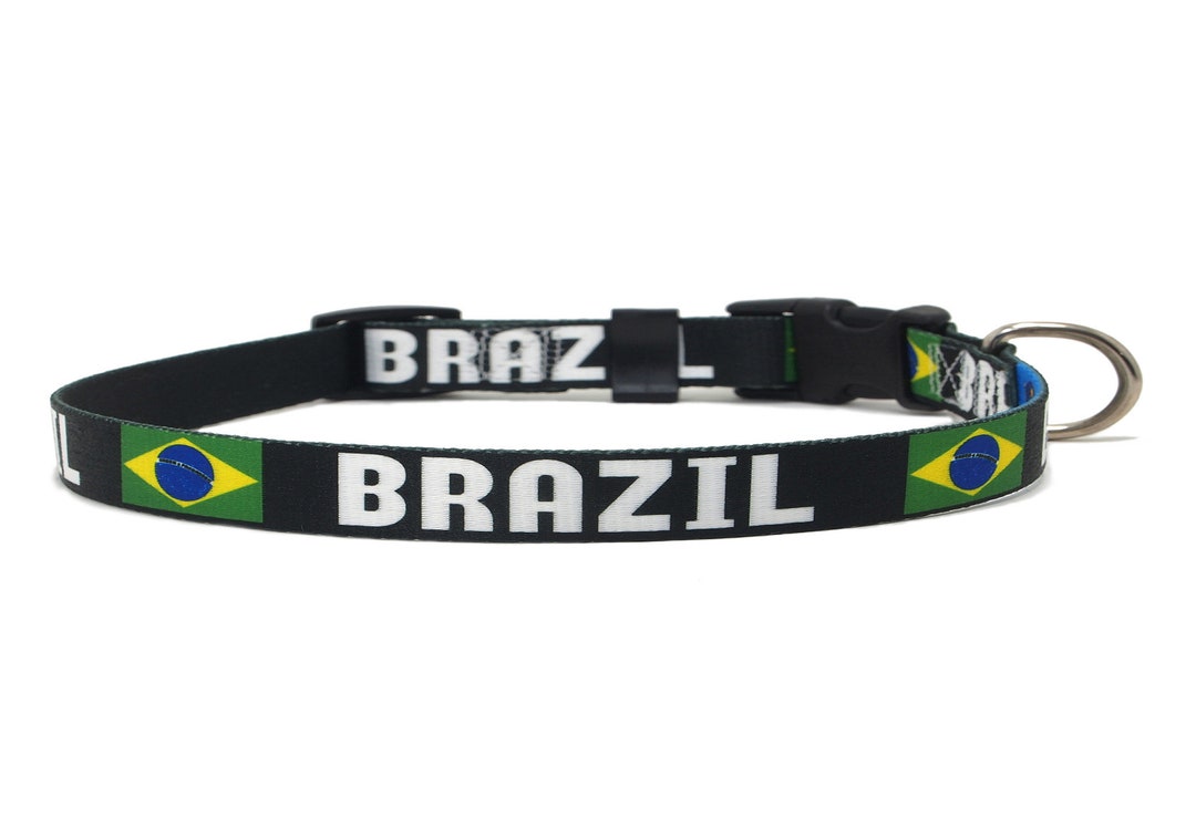 Brazilian Cat Collar | Brazil Flag and Name | Breakaway Safety Buckle ...