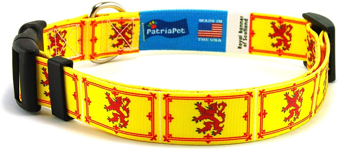 Royal Banner of Scotland Dog Collar | Scottish Flag | Quick Release or ...