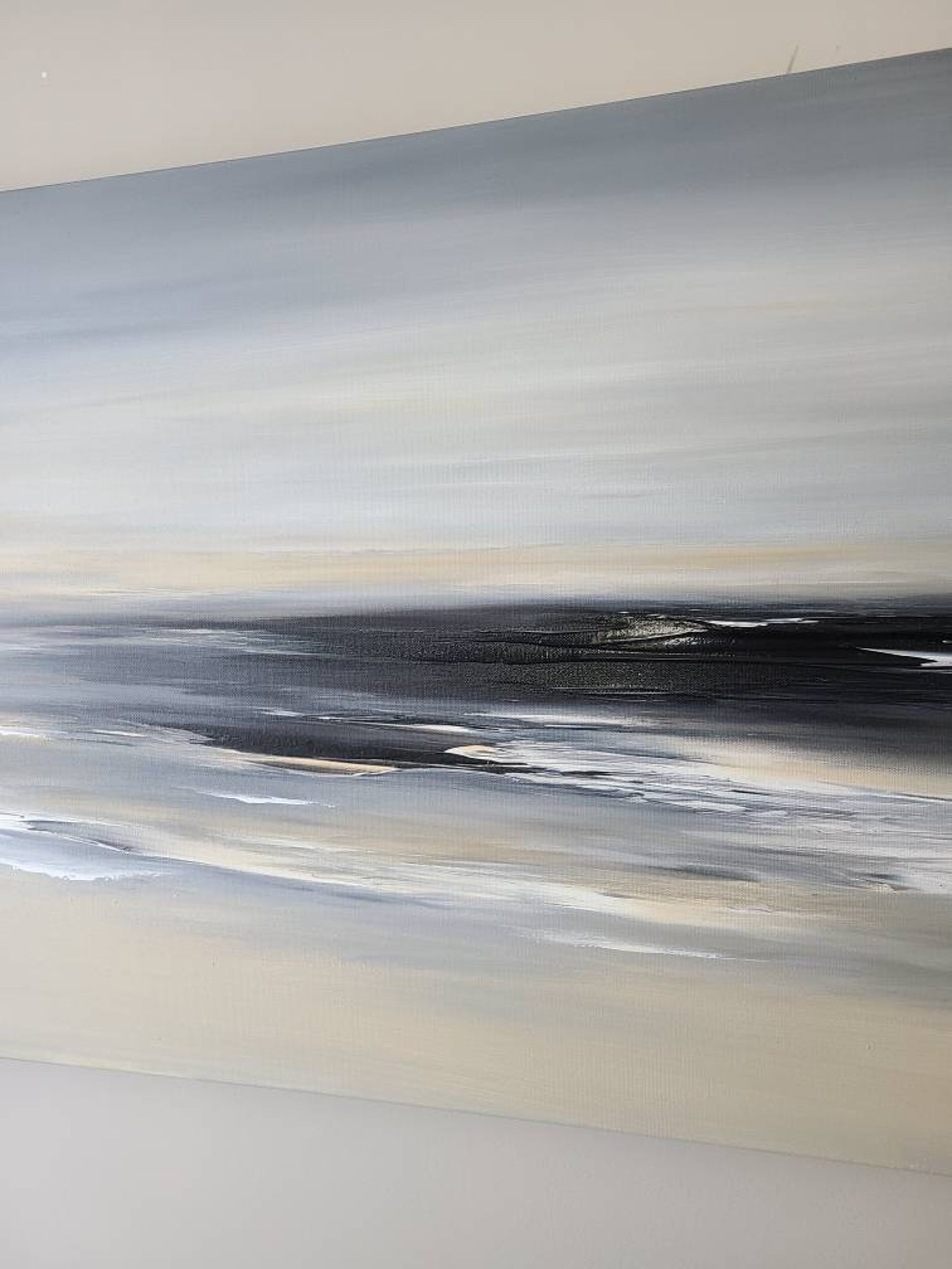 Large Earthy Ocean Art 24 X 48 Inch Abstract Landscape - Etsy