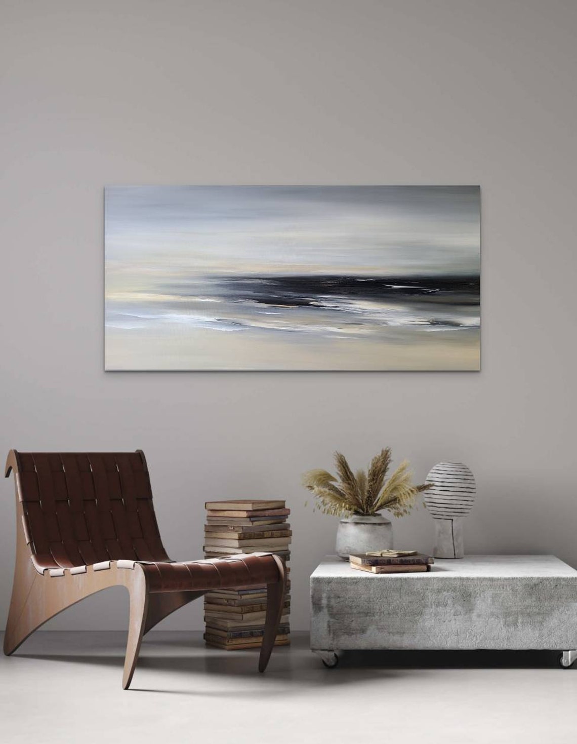 Large Earthy Ocean Art 24 X 48 Inch Abstract Landscape - Etsy Canada