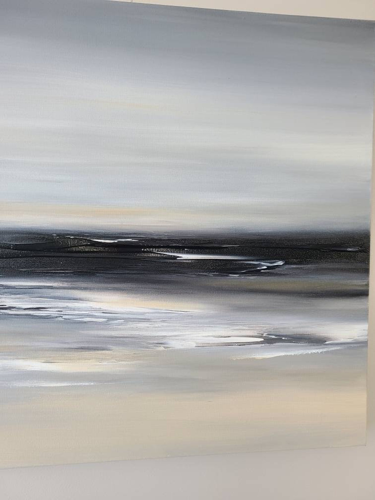 Large Earthy Ocean Art 24 X 48 Inch Abstract Landscape - Etsy