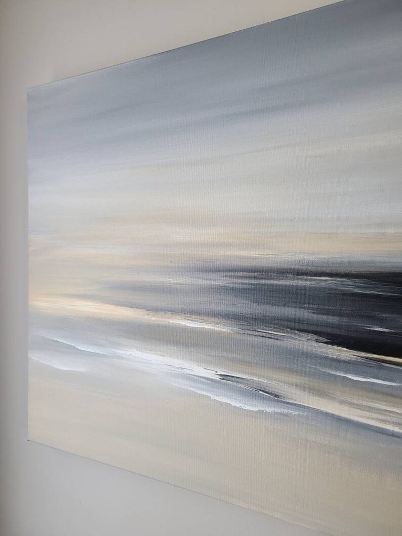 Large Earthy Ocean Art 24 X 48 Inch Abstract Landscape - Etsy