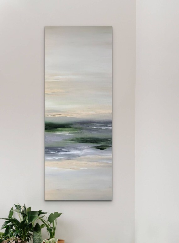 Vertical Original Abstract Wall Art Earthy Landscape | Etsy
